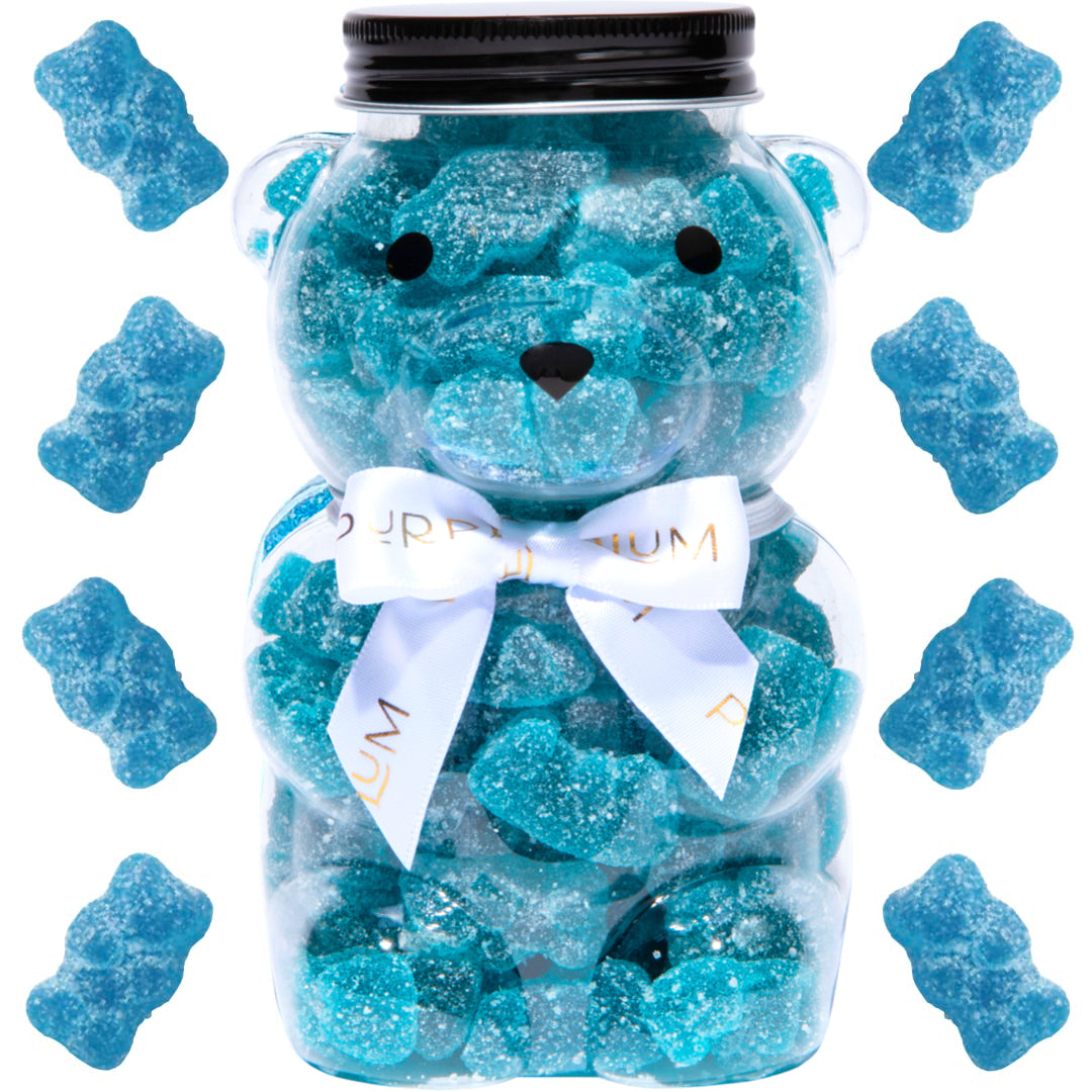 Blue Gummy Bears in Bear Jar | Gummy Gift Jars – Purple Plum NY