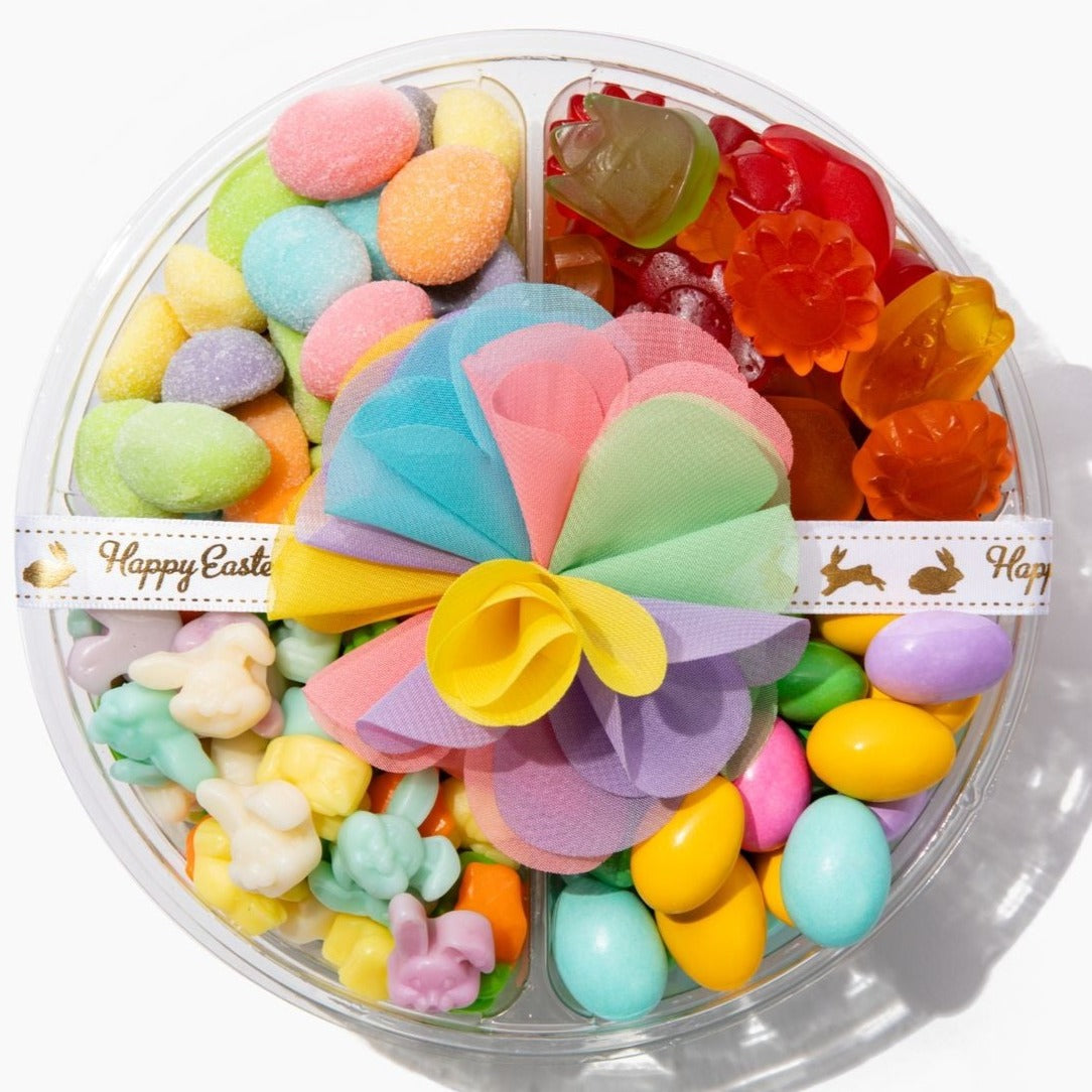 Easter Gift Basket Candy & Gummy Platter with Bow – Purple Plum NY