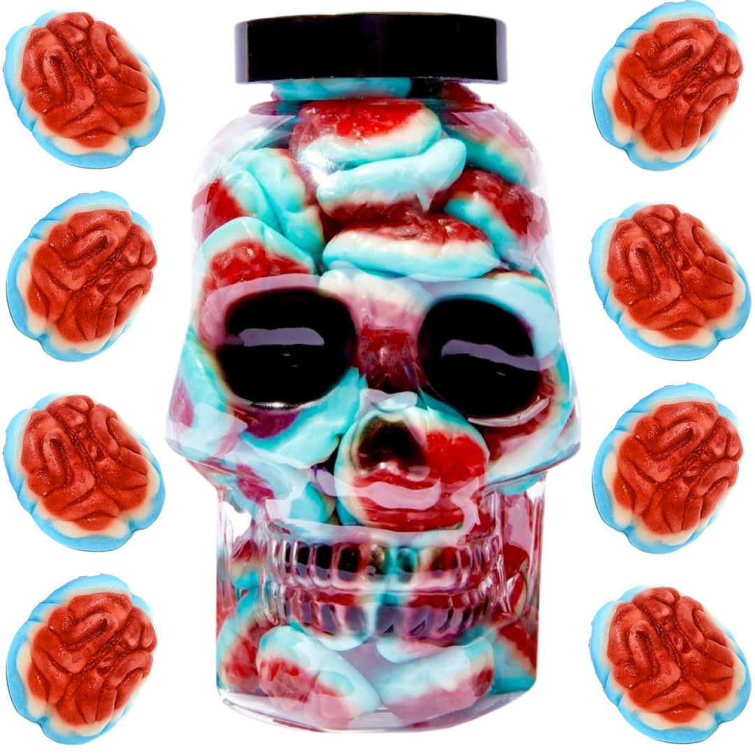 Gummy Brains in Skull Jar | Halloween Candy Gifts – Purple Plum NY